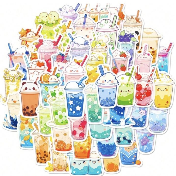 stickers | Party Supplies | Bubble Tea Colorful Stickers 5 Ct | Poshmark